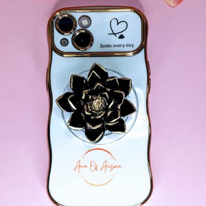 Resin Lotus Flower, Phone Accessories, Gold Phone Grip, Flower Phone ...
