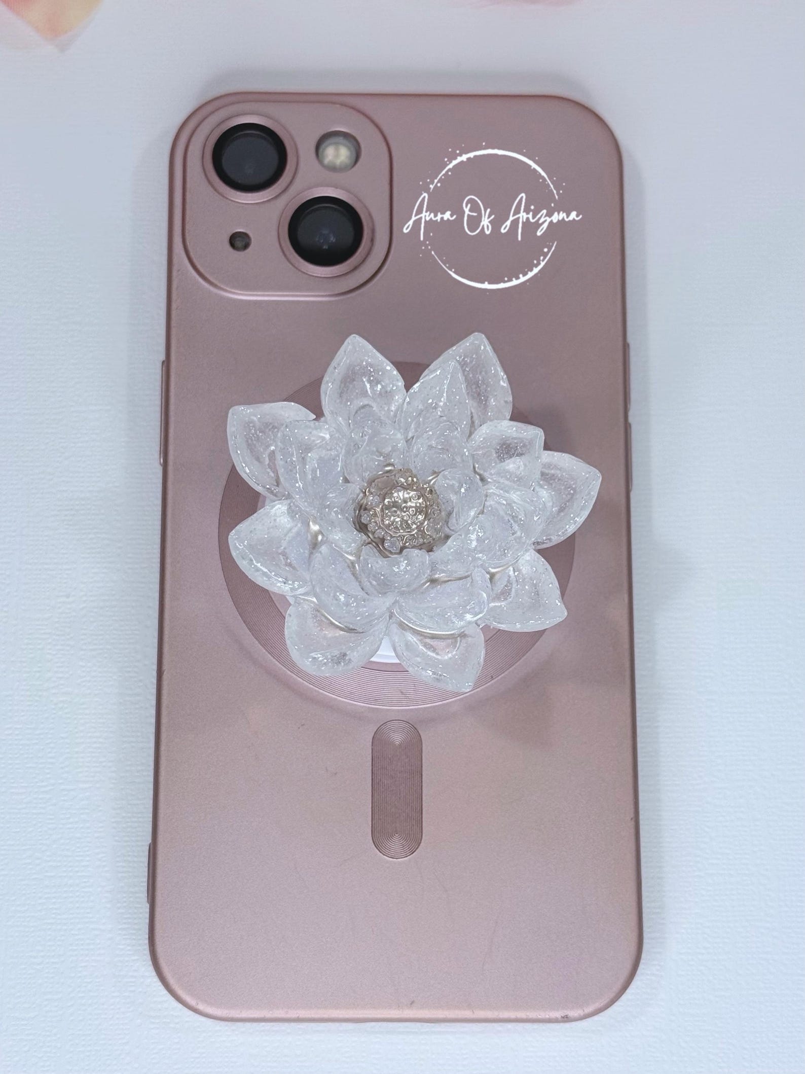 Resin Lotus Flower, Phone Accessories, Gold Phone Grip, Flower Phone ...