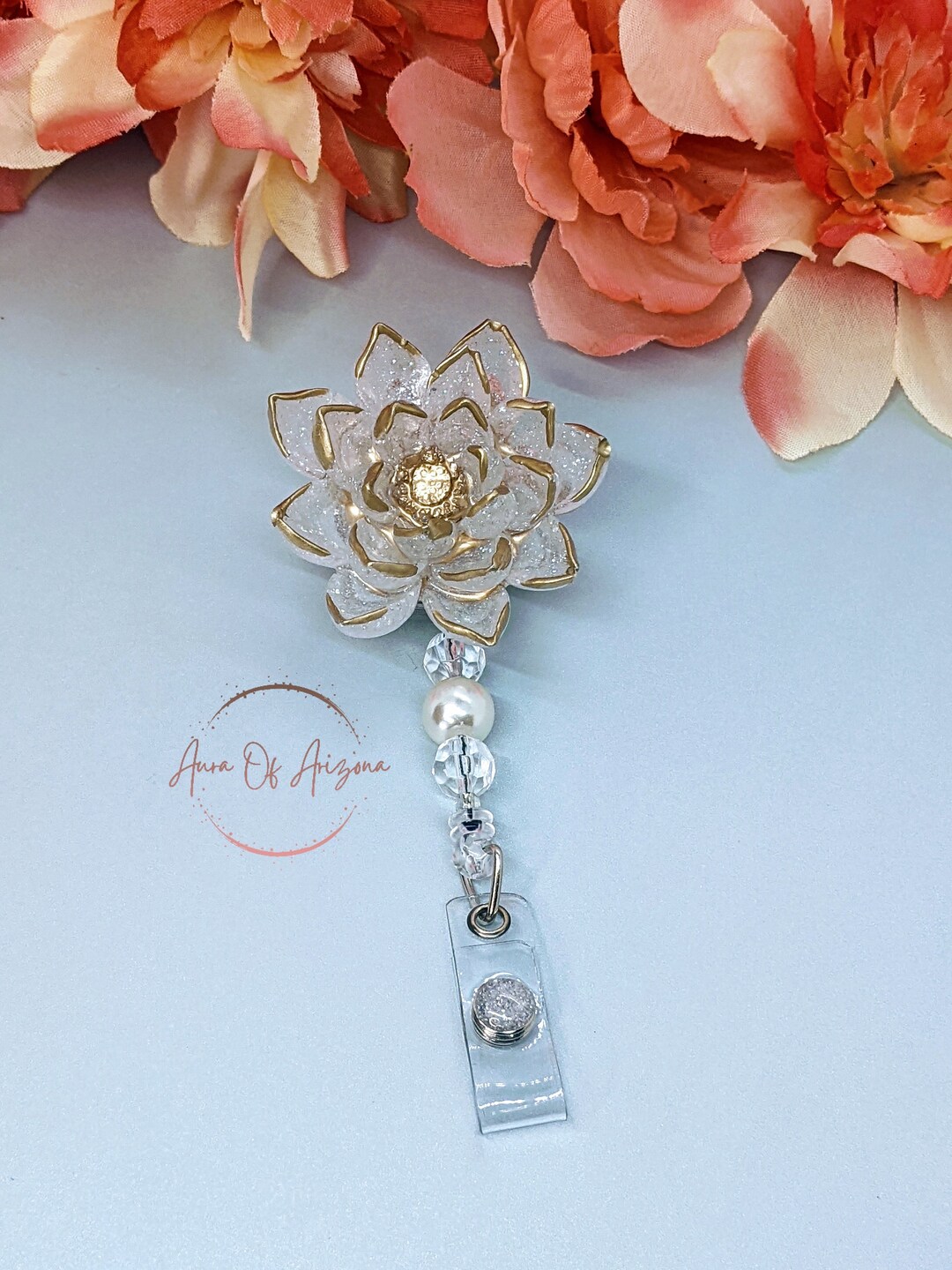 Lotus Badge Reel, Healthcare Worker Gifts, Work Badge Reel, Badge Reel ...