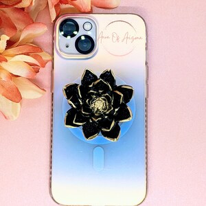 Resin Lotus Flower, Phone Accessories, Gold Phone Grip, Flower Phone ...