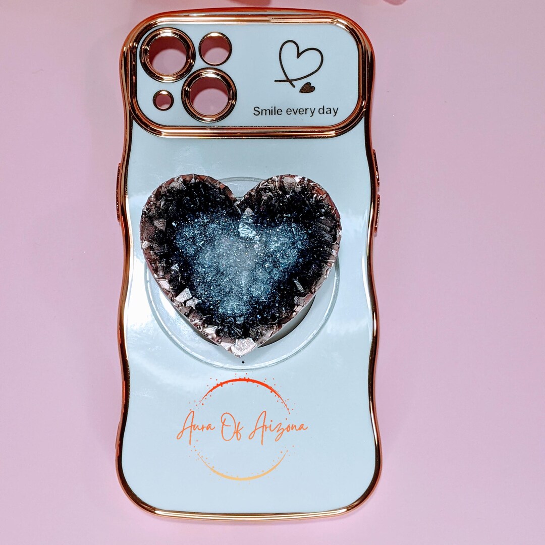 Resin Geode Phone Grip, Phone Accessories, Druzy Phone Grip, Geode ...
