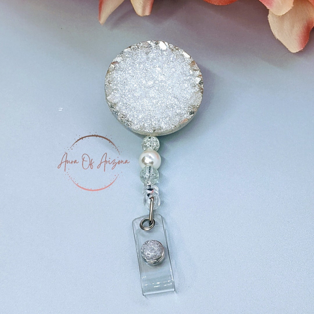 Bling Badge Reel, Retractable ID Badge Reel, Glitter Badge Reel, Work ...