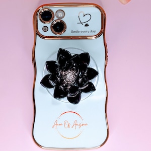 Resin Lotus Flower, Phone Accessories, Gold Phone Grip, Flower Phone ...