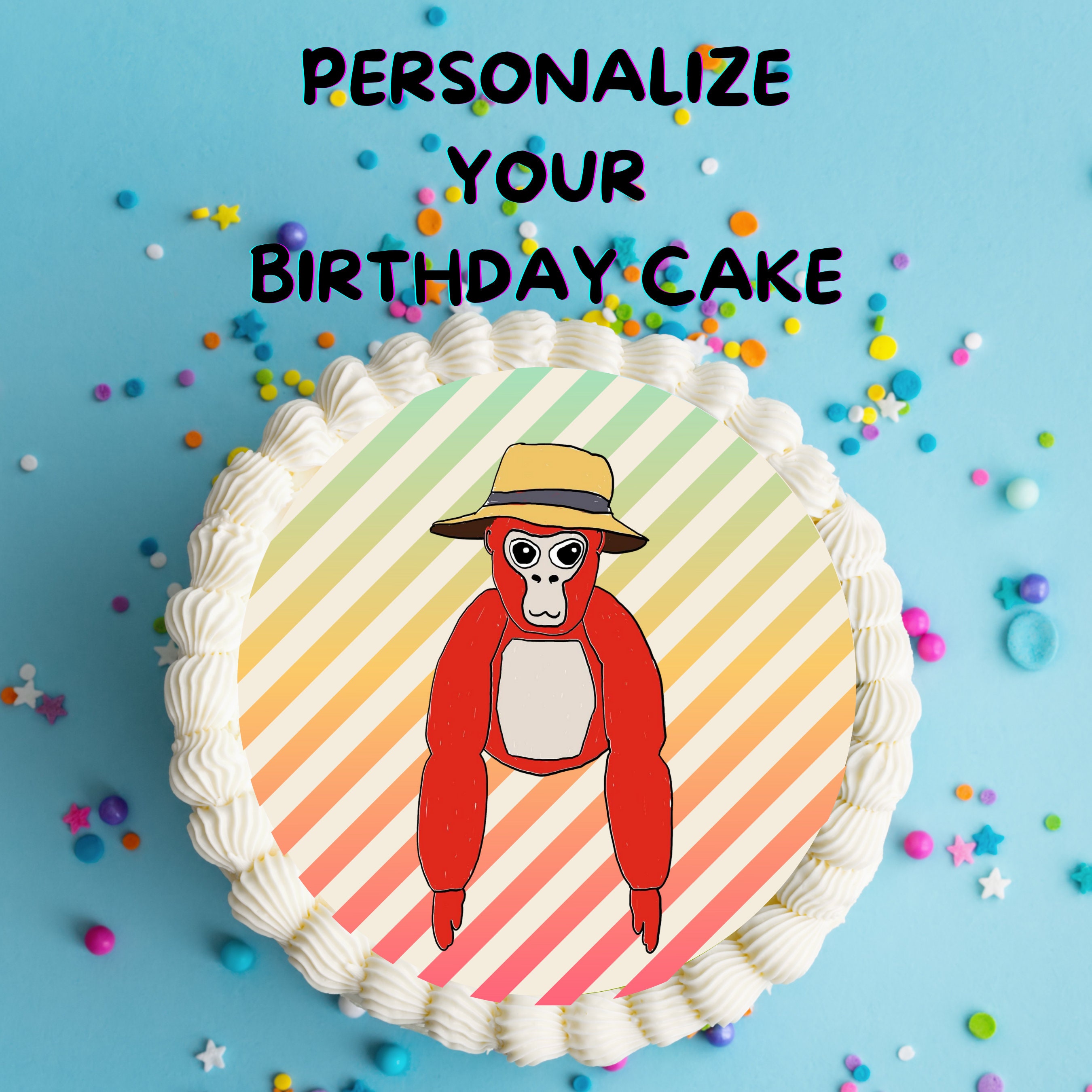 Gorilla Tag PFP, Red Monkey With Straw Hat Gamer Merch Monke Gorilla VR ...