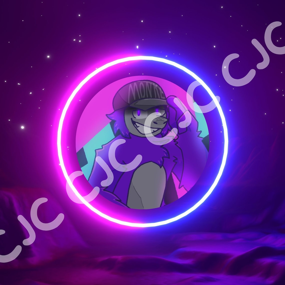 Original Gorilla Tag PFP Cap Monke, PNG Purple Monkey VR Gamer ...