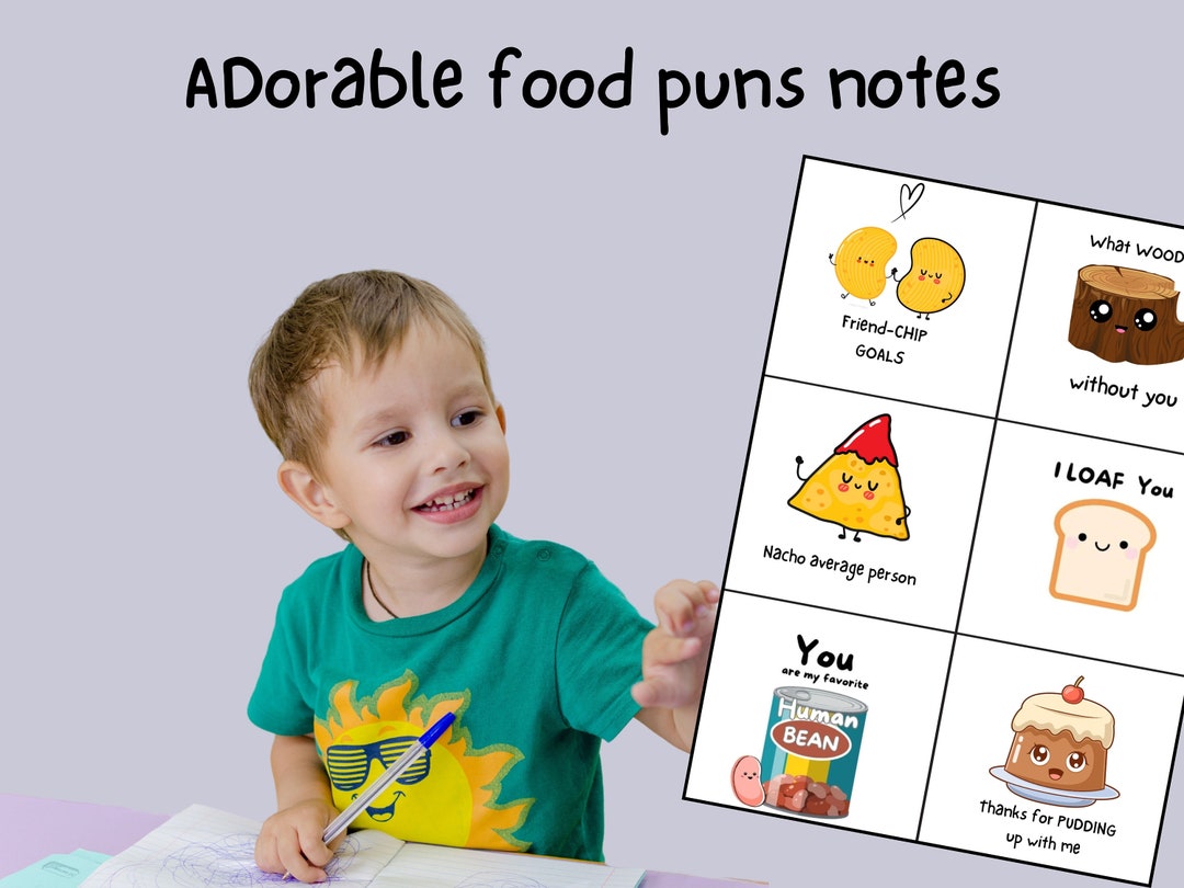 Printable Food Pun Cards for Kids, Valentine Cards Instant Digital ...