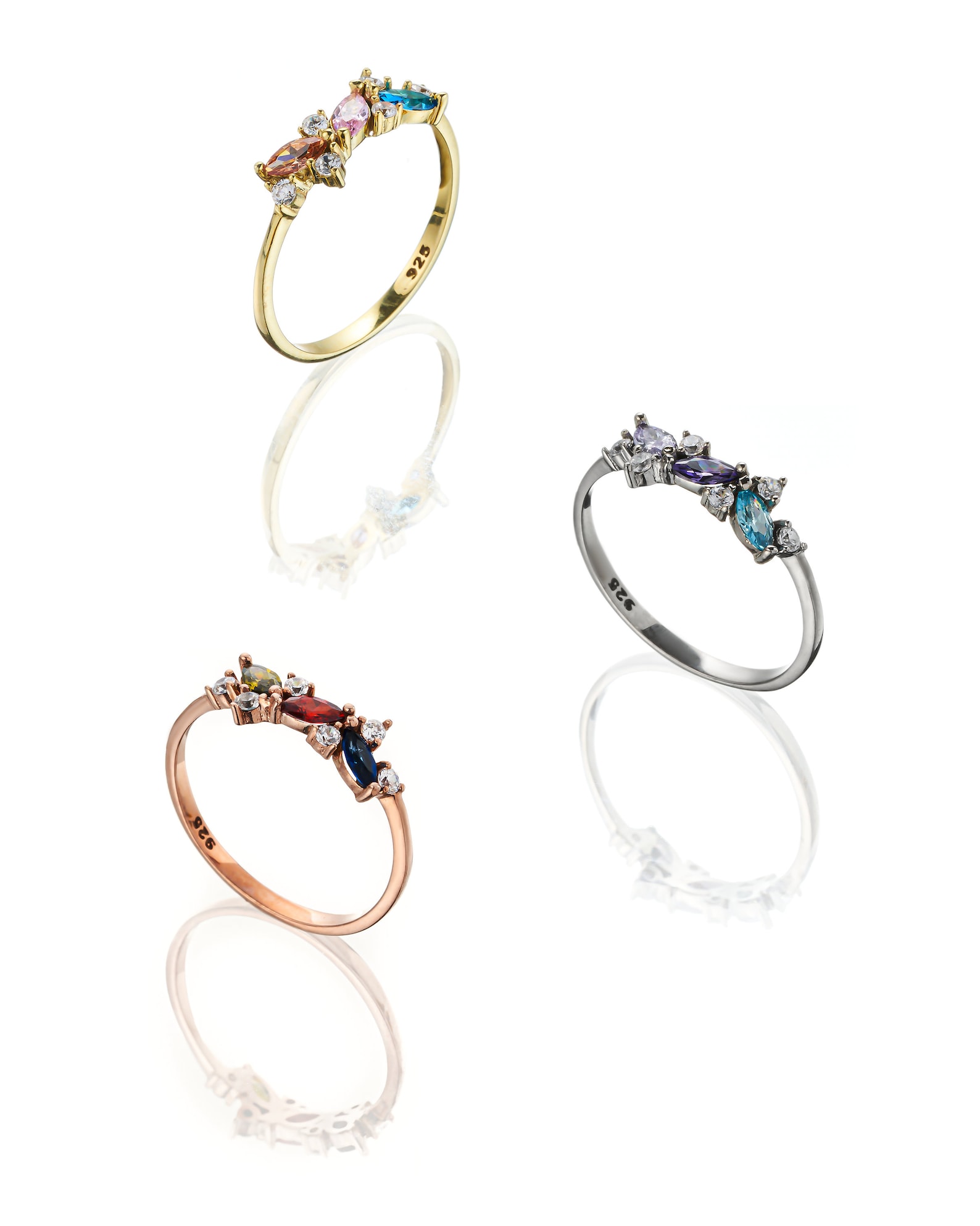 Custom Oval Cut Birthstone Ring 925 Sterling Silver Personalized Family ...