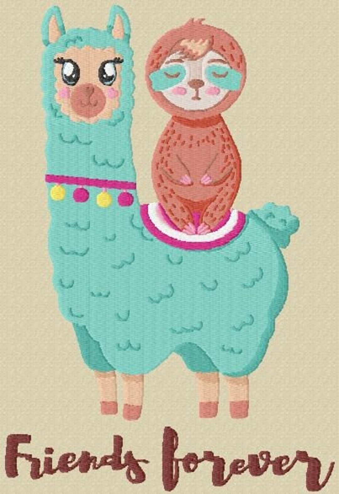 Stickdatei friends Forever Lama Und Faultier - Etsy