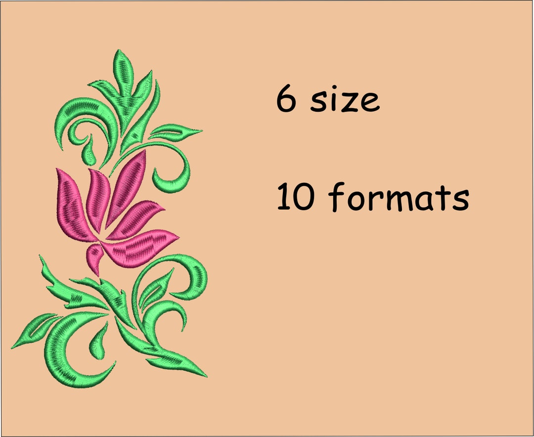 Flower Machine Embroidery Design - Etsy