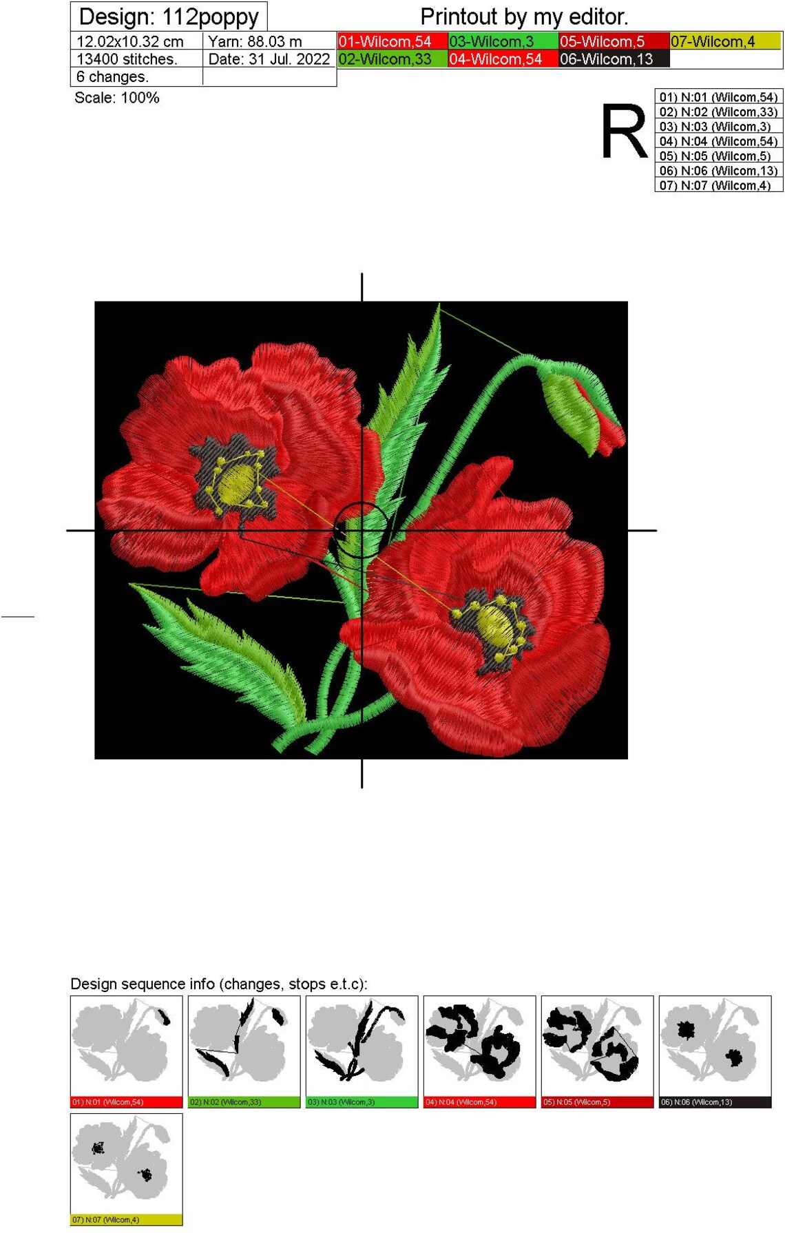 Poppy, Flower, Machine Embroidery Design, 10 Sizes, 10 Formats. - Etsy