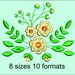 Flowers, Machine Embroidery Design, 8 Sizes, 10 Formats. Instant ...