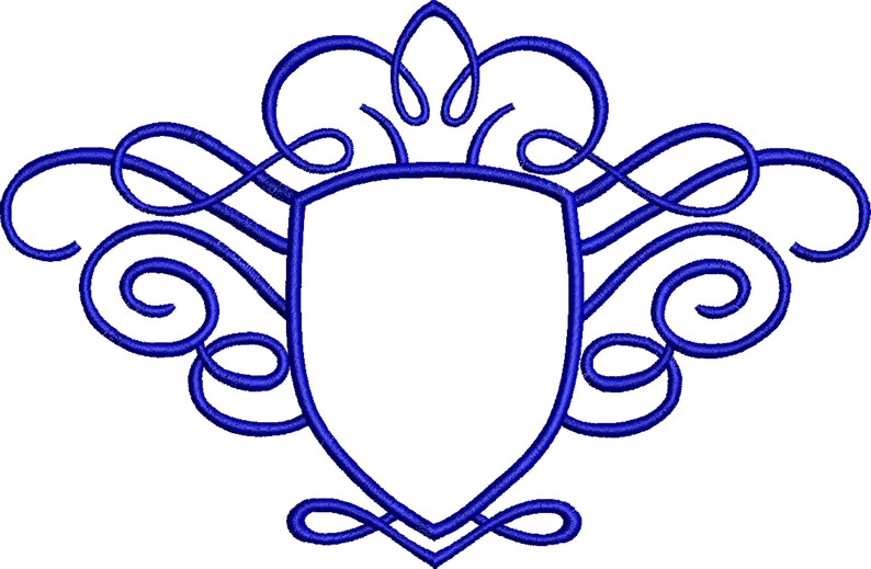 Blank Monogram Frame Machine Embroidery Design. Monogram Frame ...