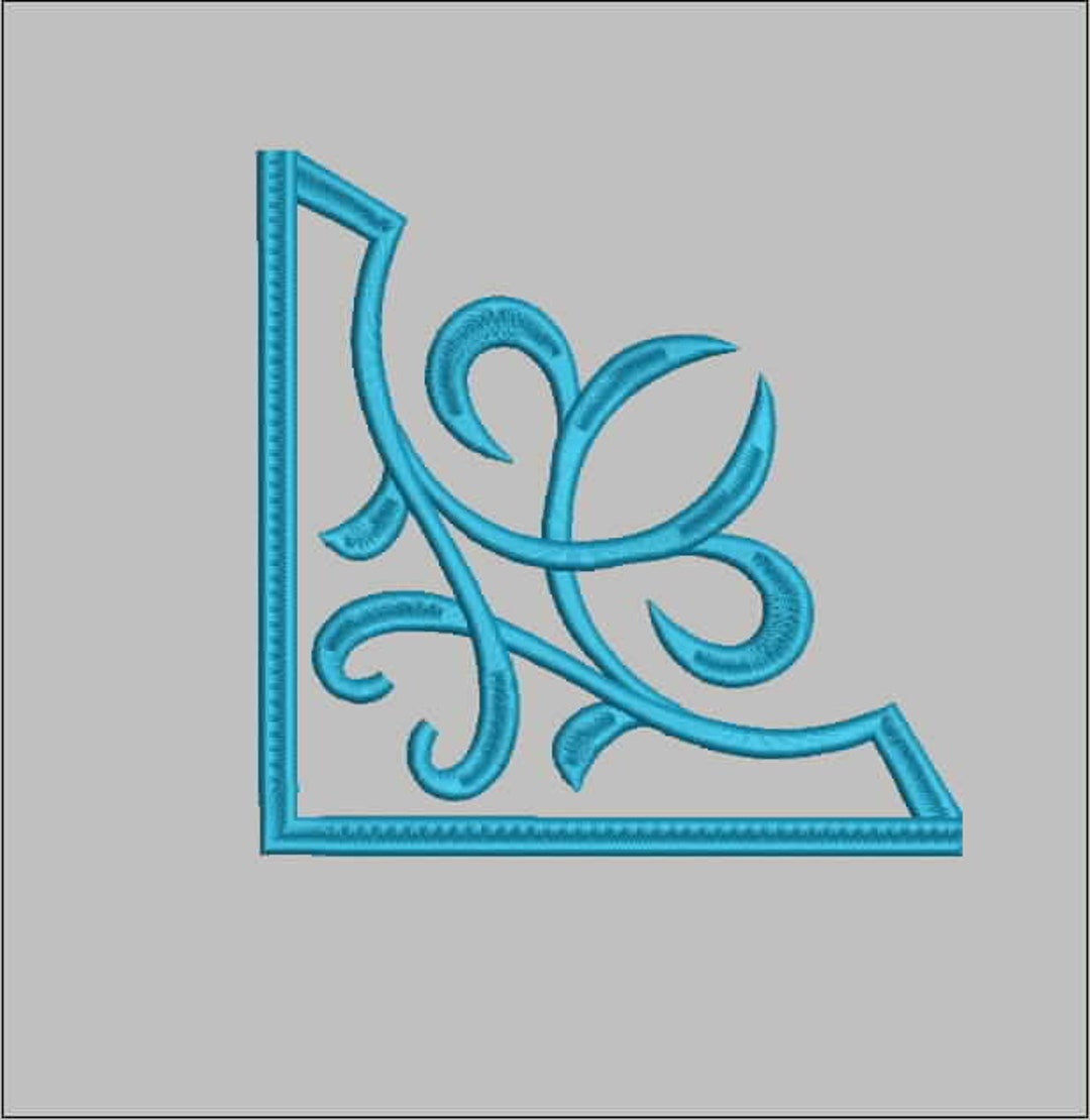 Corner Machine Embroidery Design, 10 Formats. Instant Download - Etsy