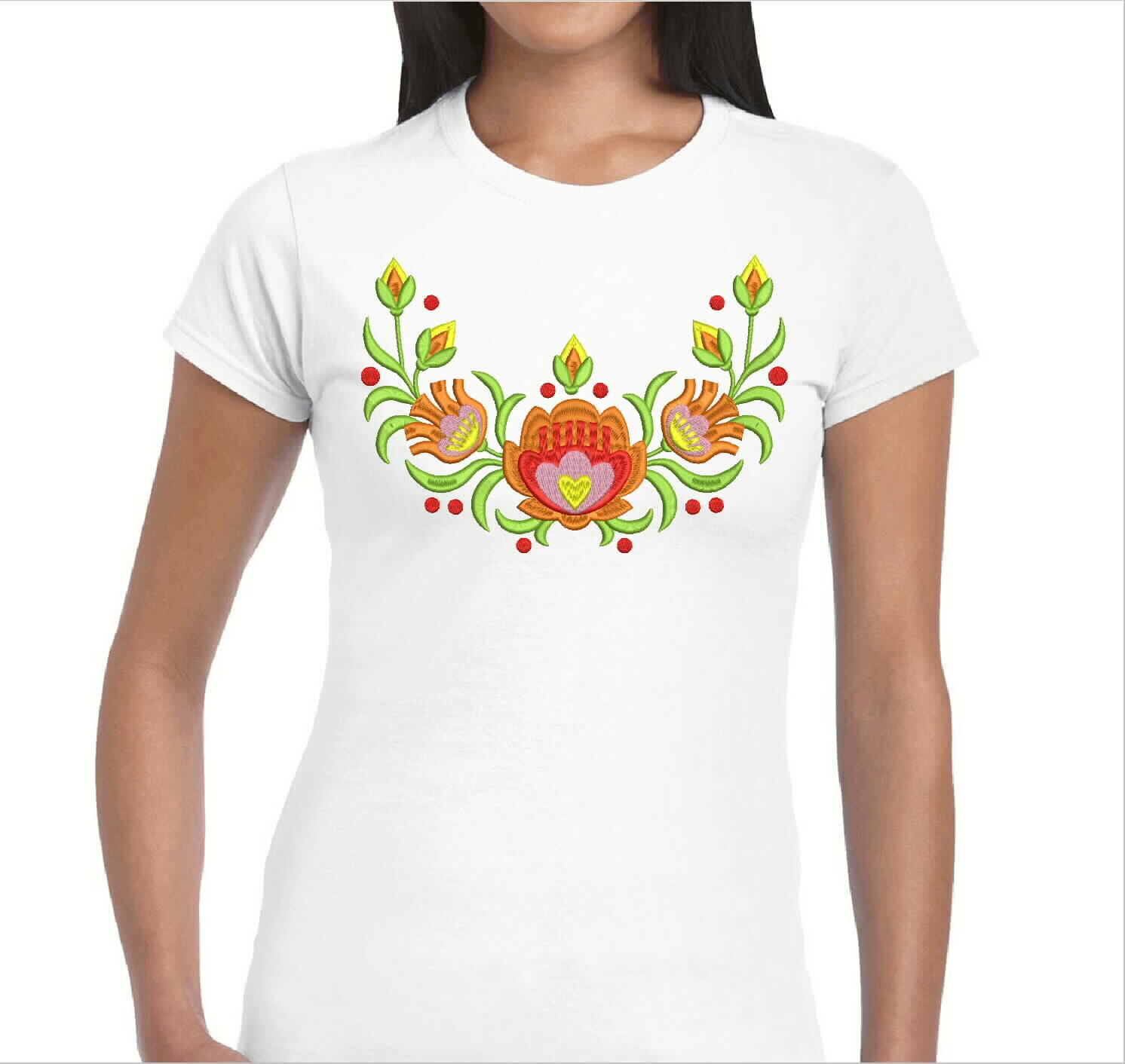 Flowers, Embroidered Shirt, Machine Embroidery Design, 9 Formats ...