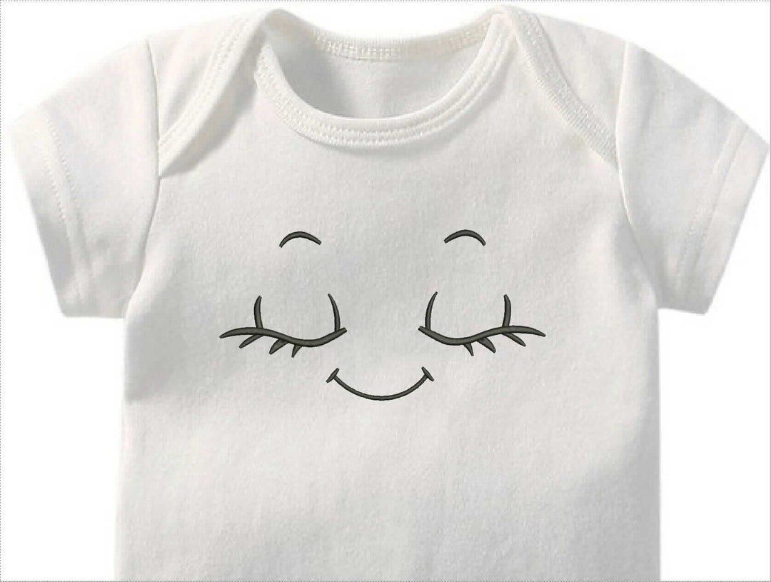 Face Machine Embroidery Design, 10 Formats. 20 Sizes. Instant Download ...