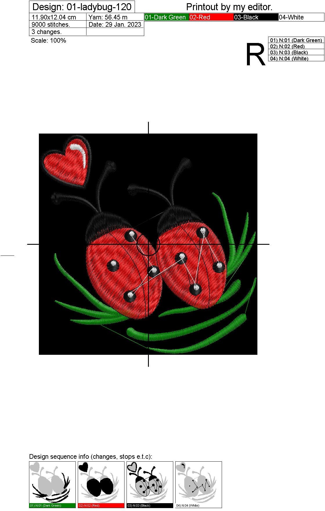 Ladybug Love Machine Embroidery Design, 10 Formats. 15 Sizes. Instant ...