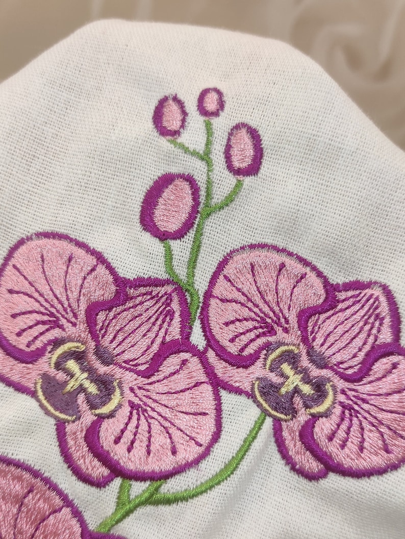 Orchids, Flowers, Machine Embroidery Design, 4 Sizes, 10 Formats ...
