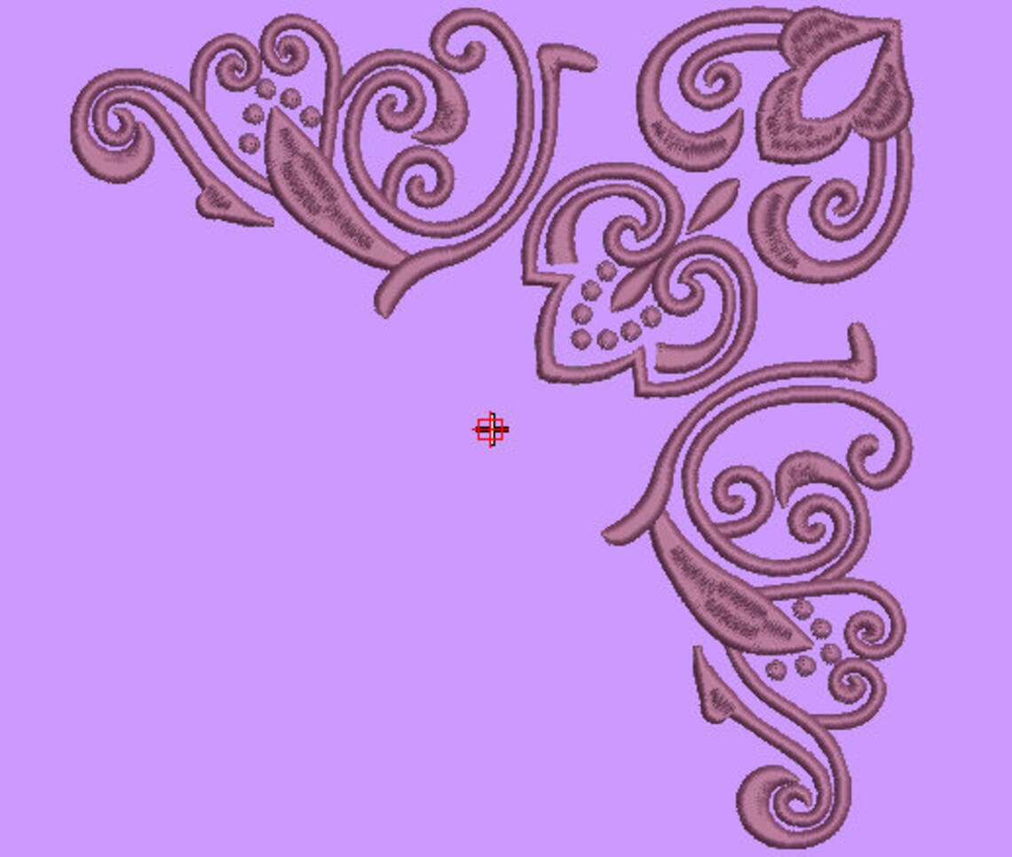 Corner Machine Embroidery Design, 10 Formats. Instant Download - Etsy