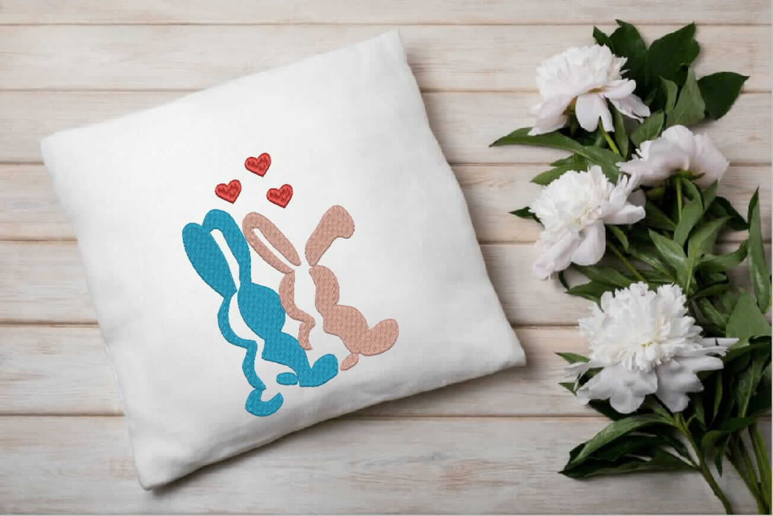 Bunny Rabbit Love Machine Embroidery Design, 10 Formats. Instant ...