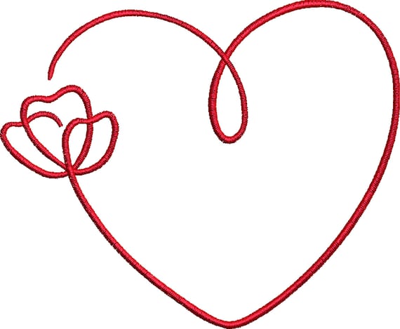 Heart Machine Embroidery Design. 15 Sizes. 10 Formats. Instant - Etsy