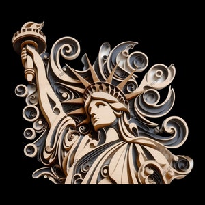 Statue of Liberty 3D Illusion Laser Engraving File –abstract ...