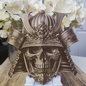 Samurai Skull 3D Illusion Laser Engraving Design, Warrior Spirit ...