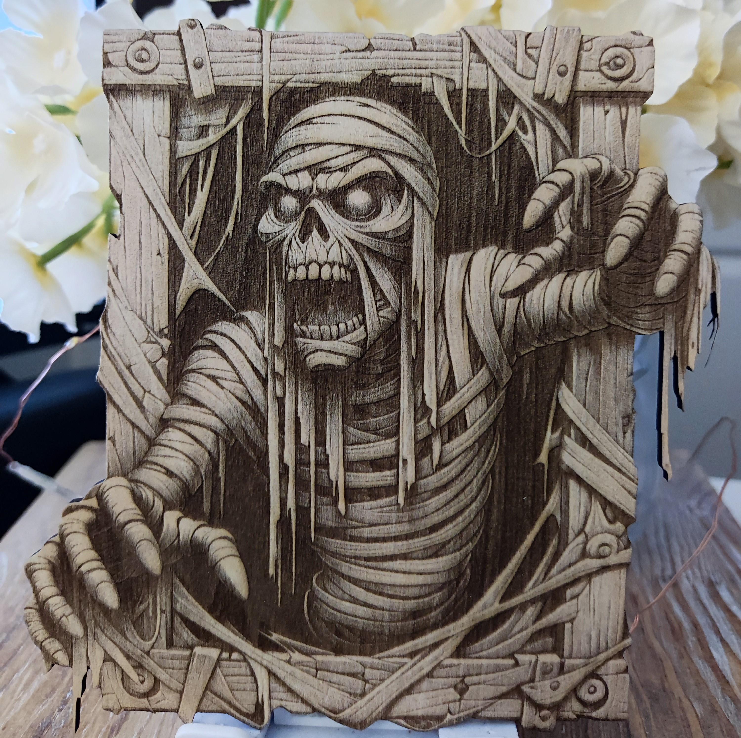 Spooky Mummy 3D Illusion Laser Engraving File: Halloween Horror ...