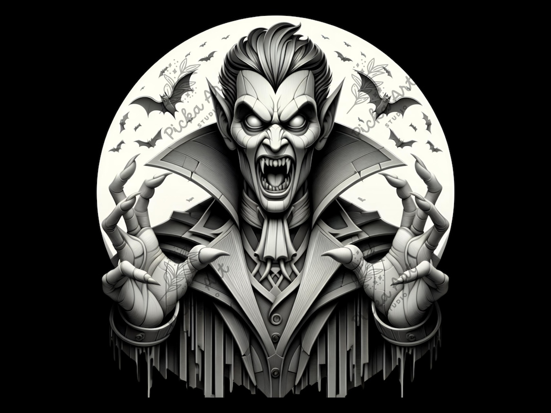 Vampire 3D Illusion Laser Engraving File: Gothic Dracula Art (CO2 ...