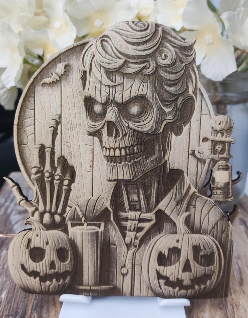 Funny Zombie Laser Engraving Design/files, Zombie & Pumpkins Design, 3D ...