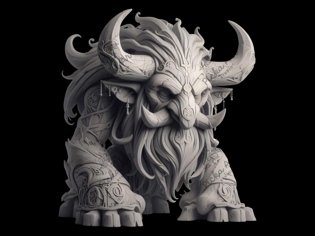 Colossal Troll 3D Illusion Laser Engraving File | Fantasy Beast Laser ...