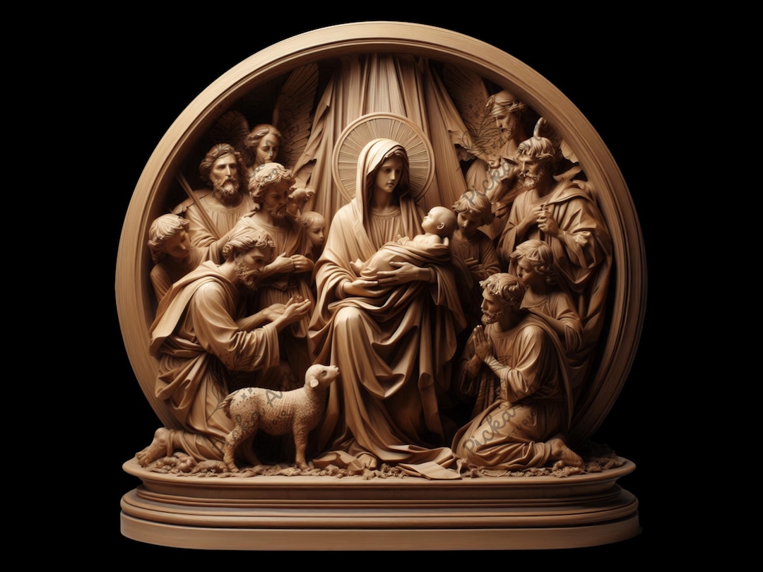 Nativity Scene Laser Engraving File: Christian Artwork (digital ...