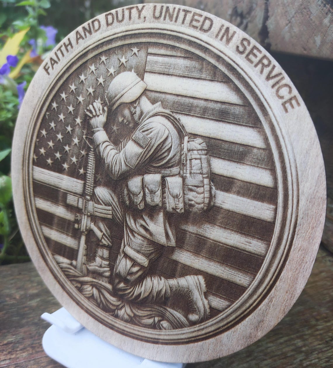 Kneeling Soldier 3D Illusion Laser Engraving File: Military Tribute ...