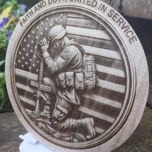 Kneeling Soldier 3D Illusion Laser Engraving File: Military Tribute ...
