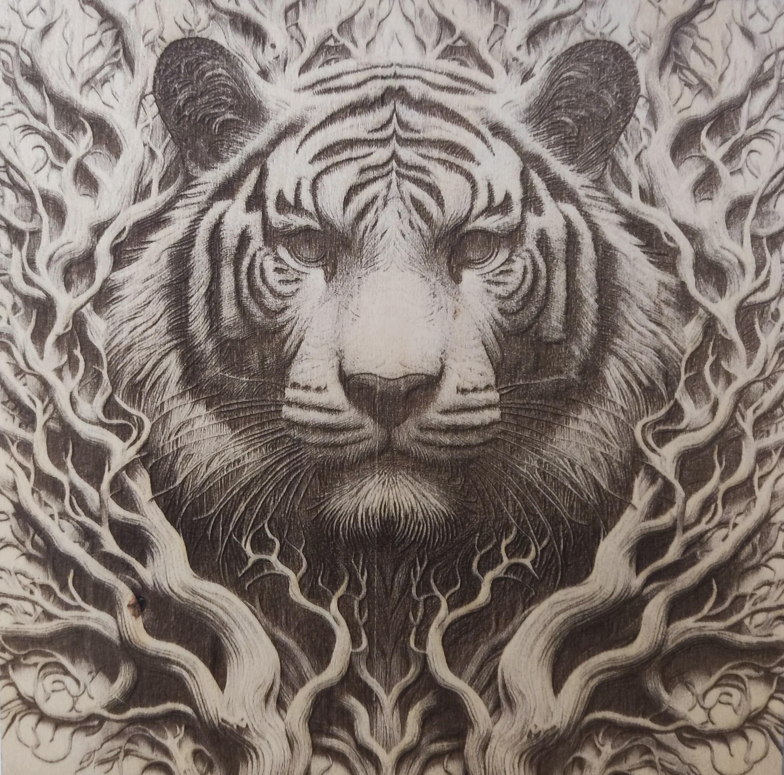 Tiger 3D Illusion Laser Engraving File: Wildlife Art (lightburn ...