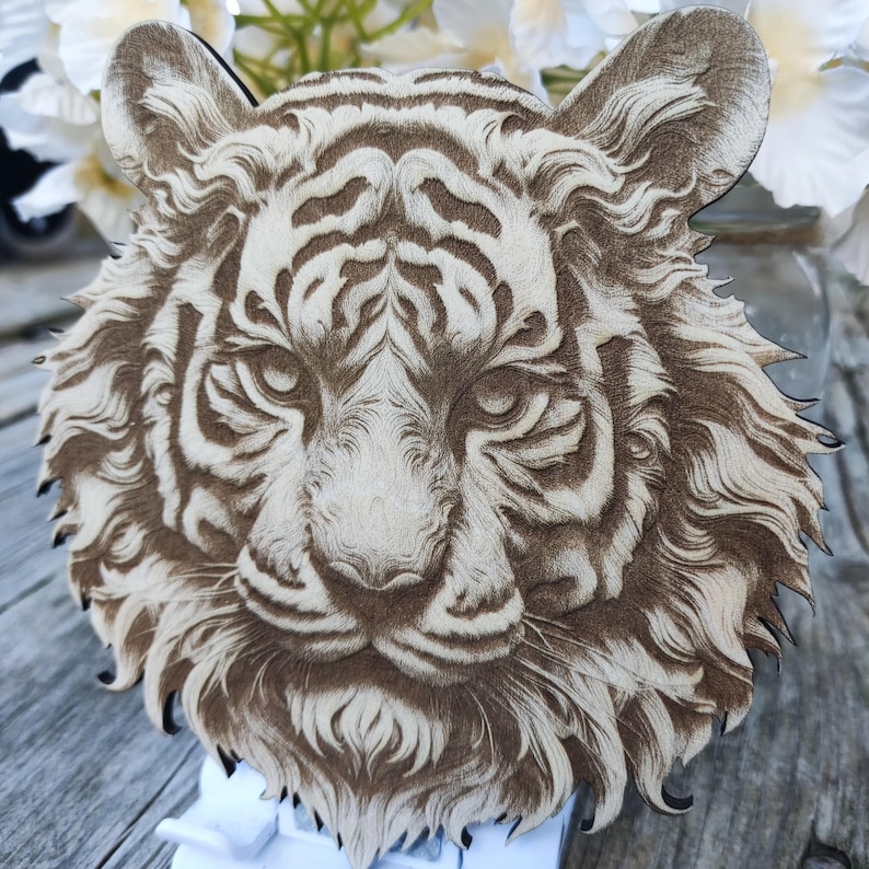 3D Tiger Head Laser Engraving File: Wildlife Art (lightburn Ready) - Etsy