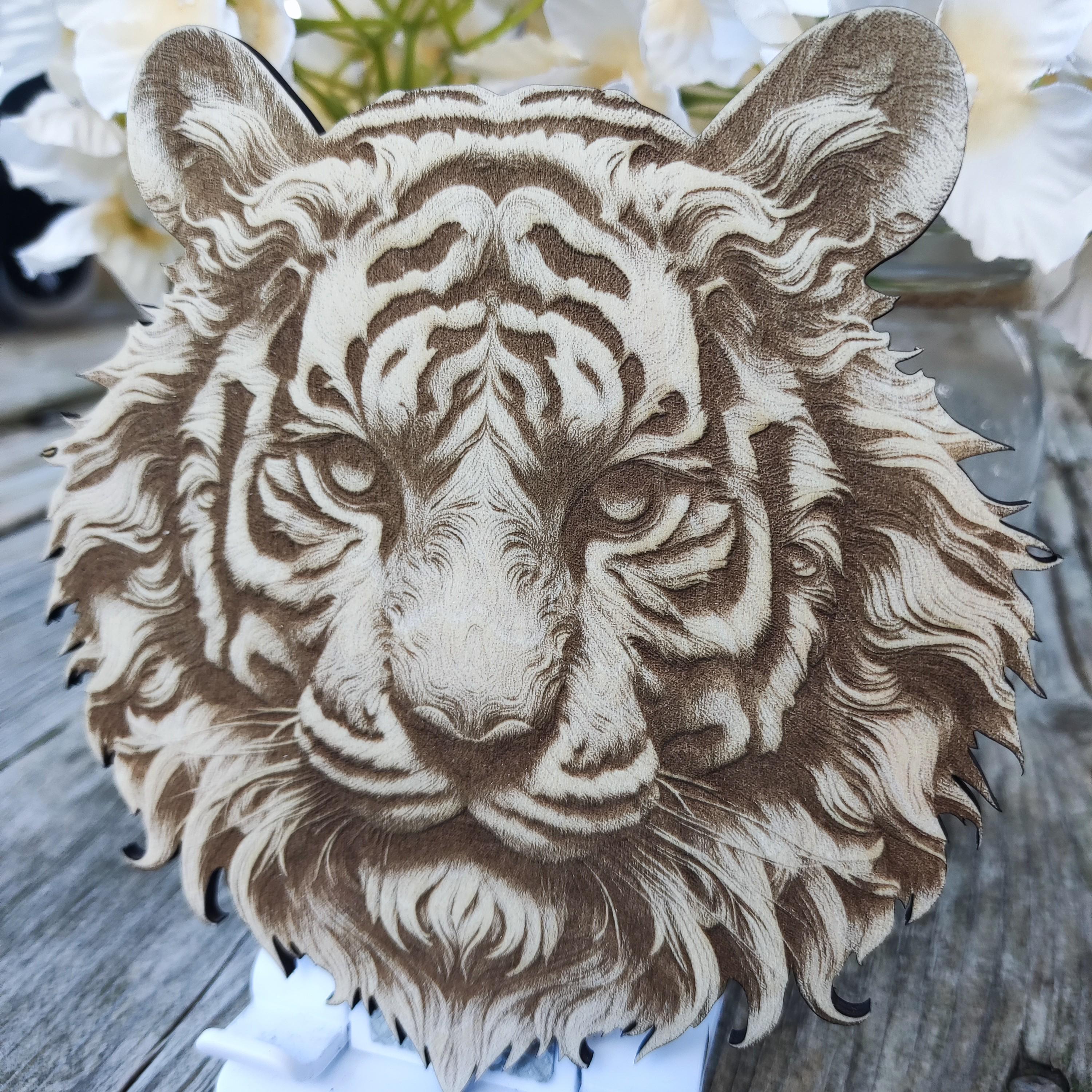 3D Tiger Head Laser Engraving File: Wildlife Art (lightburn Ready) - Etsy