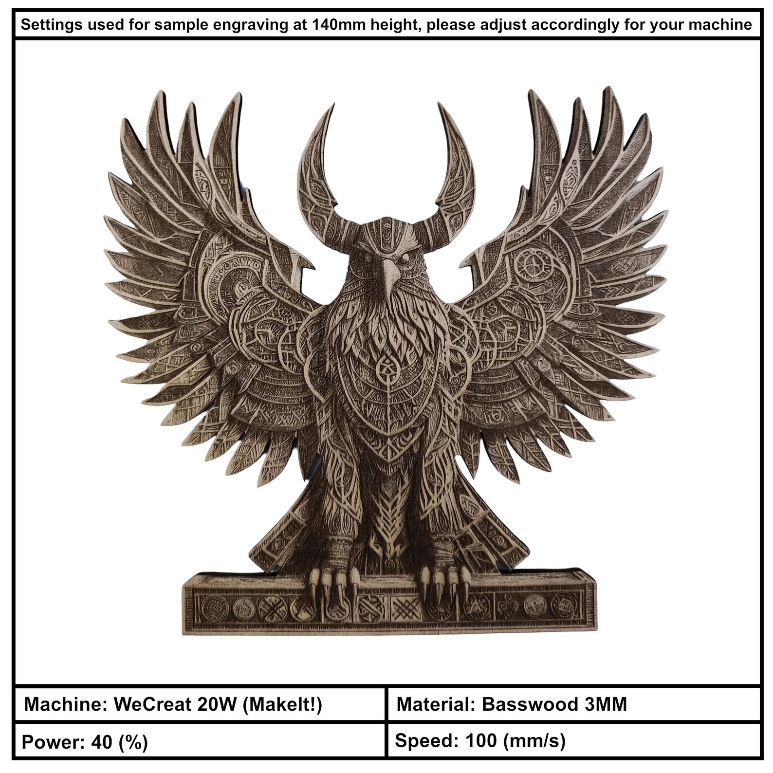 Viking Crow Laser Engraving File: Norse Mythology 3D Illusion (digital ...