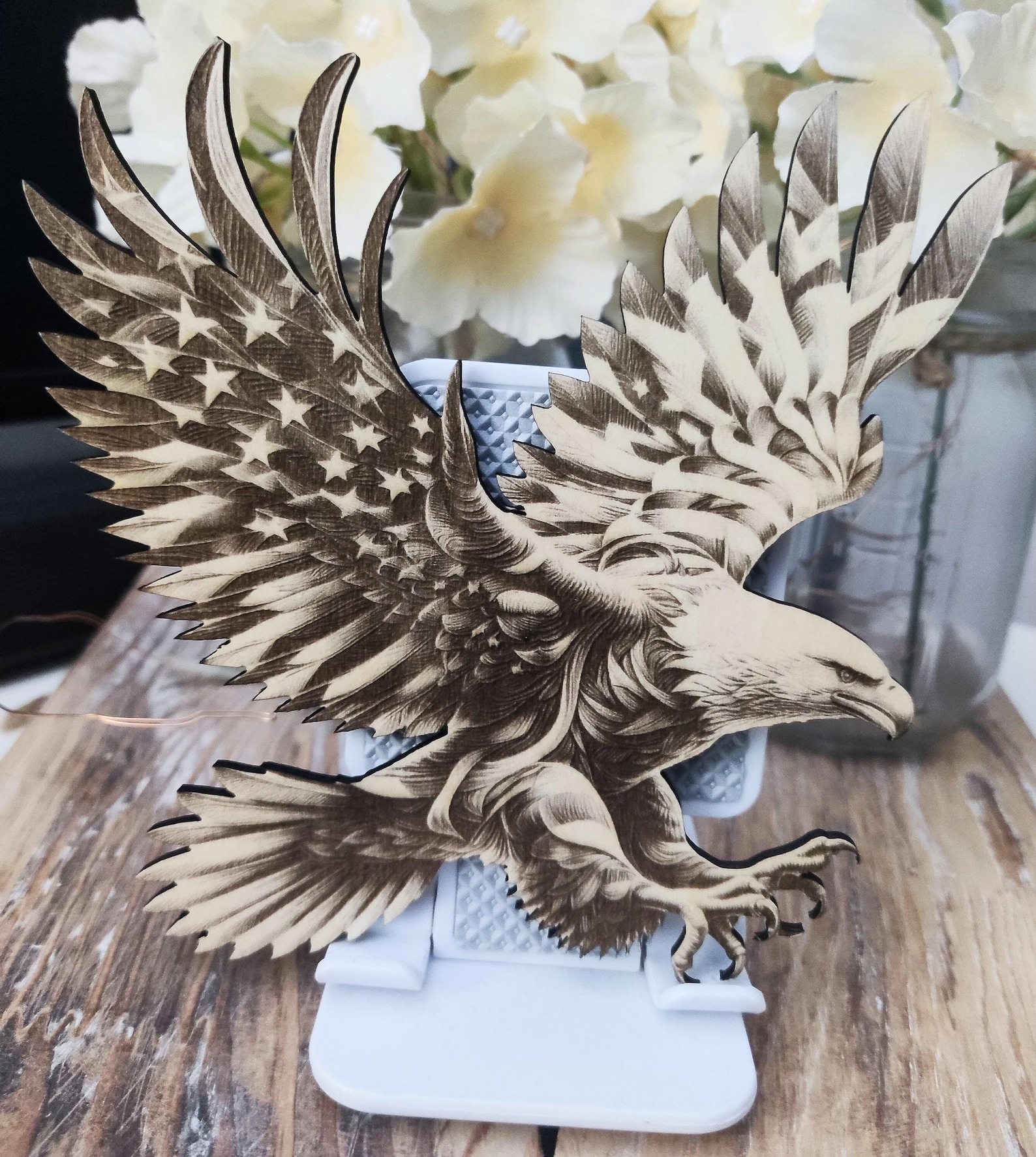 American Flag Eagle Laser Engraving: Patriotic Artwork (digital ...