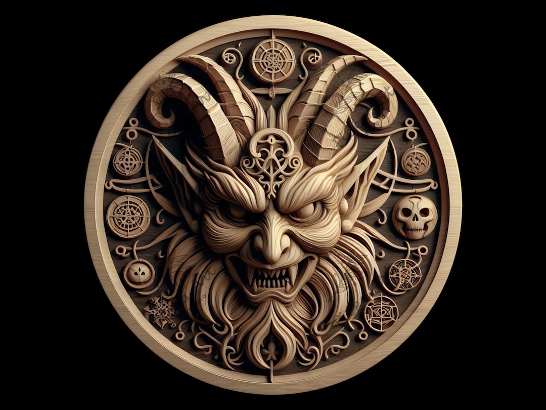 Demon 3D Illusion Laser Engraving File – Gothic Evil Face (digital ...