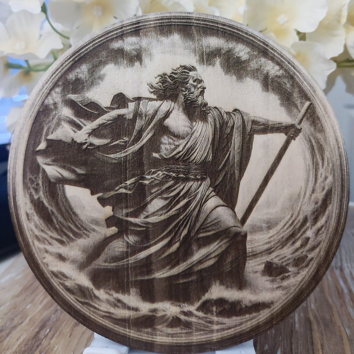 Moses Parting Red Sea Laser Engraving File: Biblical Decor (lightburn ...