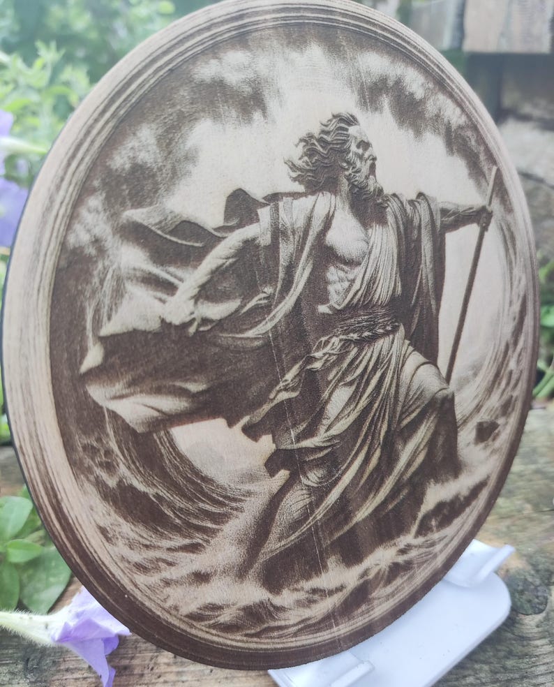 Moses Parting Red Sea Laser Engraving File: Biblical Decor (lightburn ...
