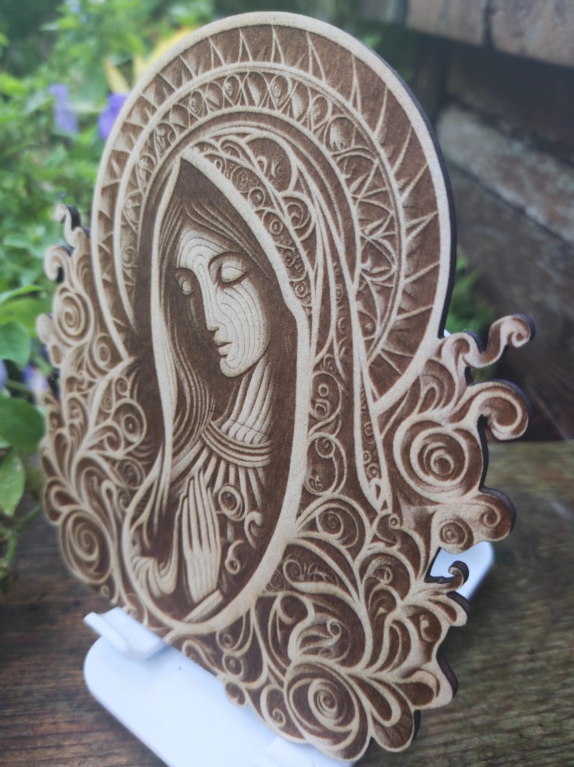 Virgin Mary Laser Engraving File: 3D Illusion Christian Art (digital ...