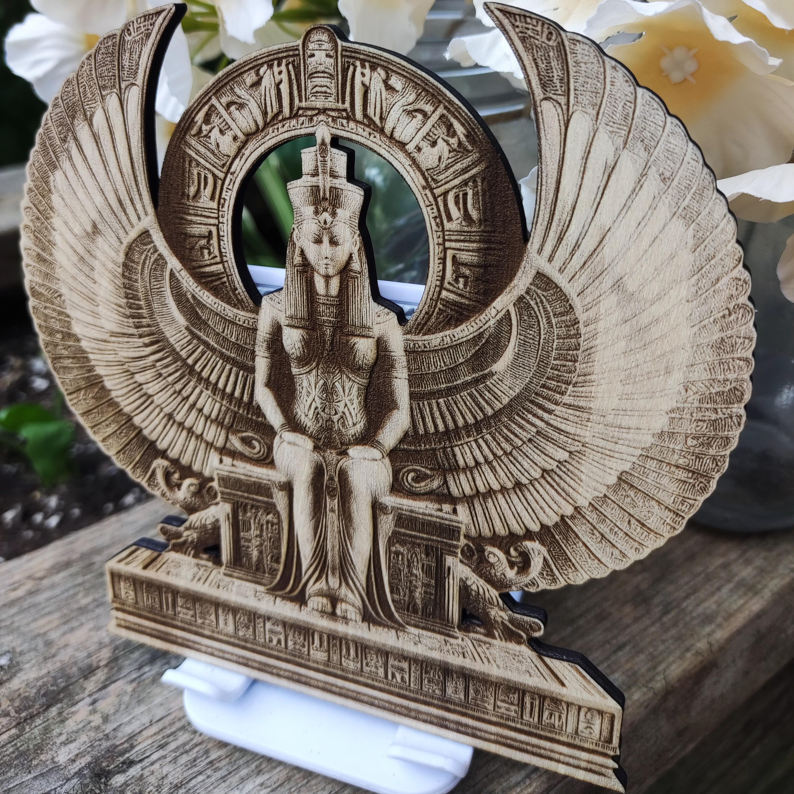 Egyptian Goddess Isis 3D Illusion Laser Engraving Design Pharaoh's ...