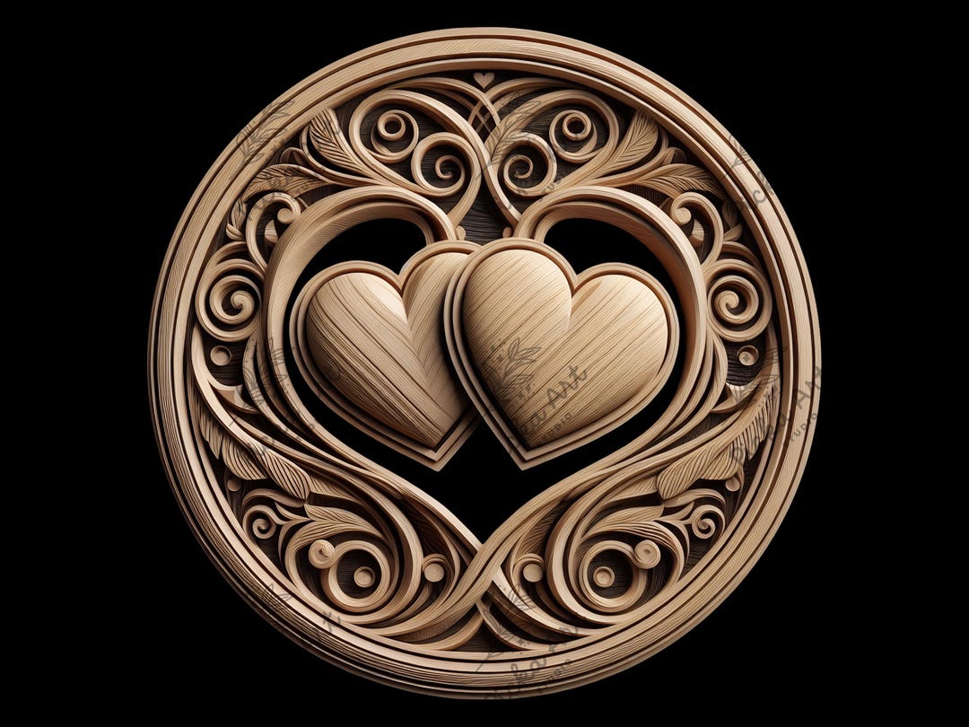 Interlocked Hearts Laser Engraving File: 3D Illusion Design (CO2, Diode ...