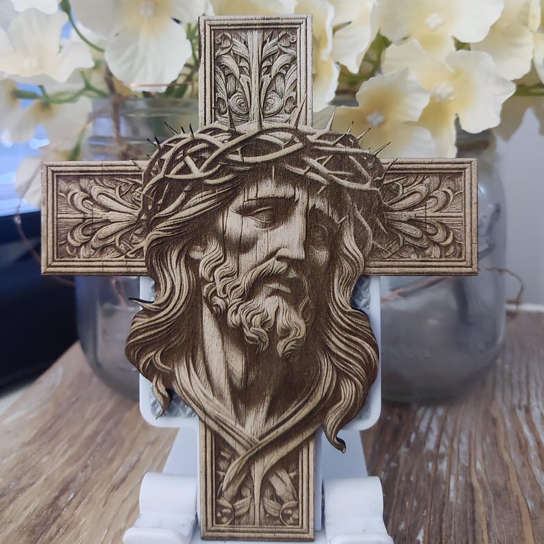 Jesus on the Cross 3D Illusion Laser Engraving Design Sacred ...
