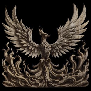 Phoenix 3D Illusion Laser Engraving File: Rebirth Symbol (digital ...
