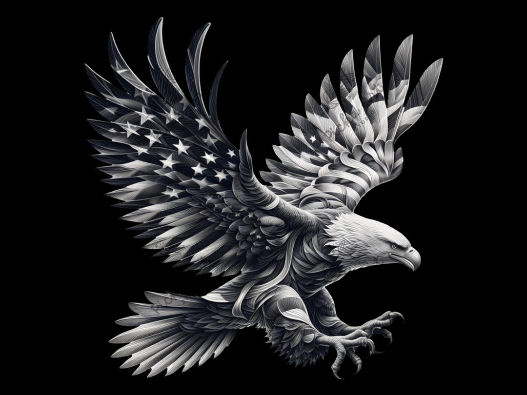 American Flag Eagle Laser Engraving: Patriotic Artwork (digital ...