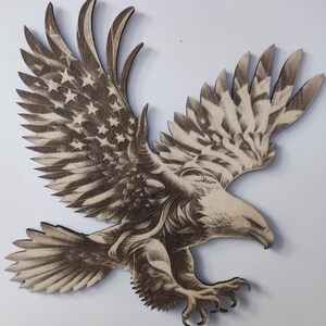 Patriotic Eagle 3D Illusion Laser Engraving Design Eagle With US Flag ...