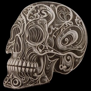 Abstract Skull 3D Illusion Laser Engraving File | Unique Artistic Skull ...