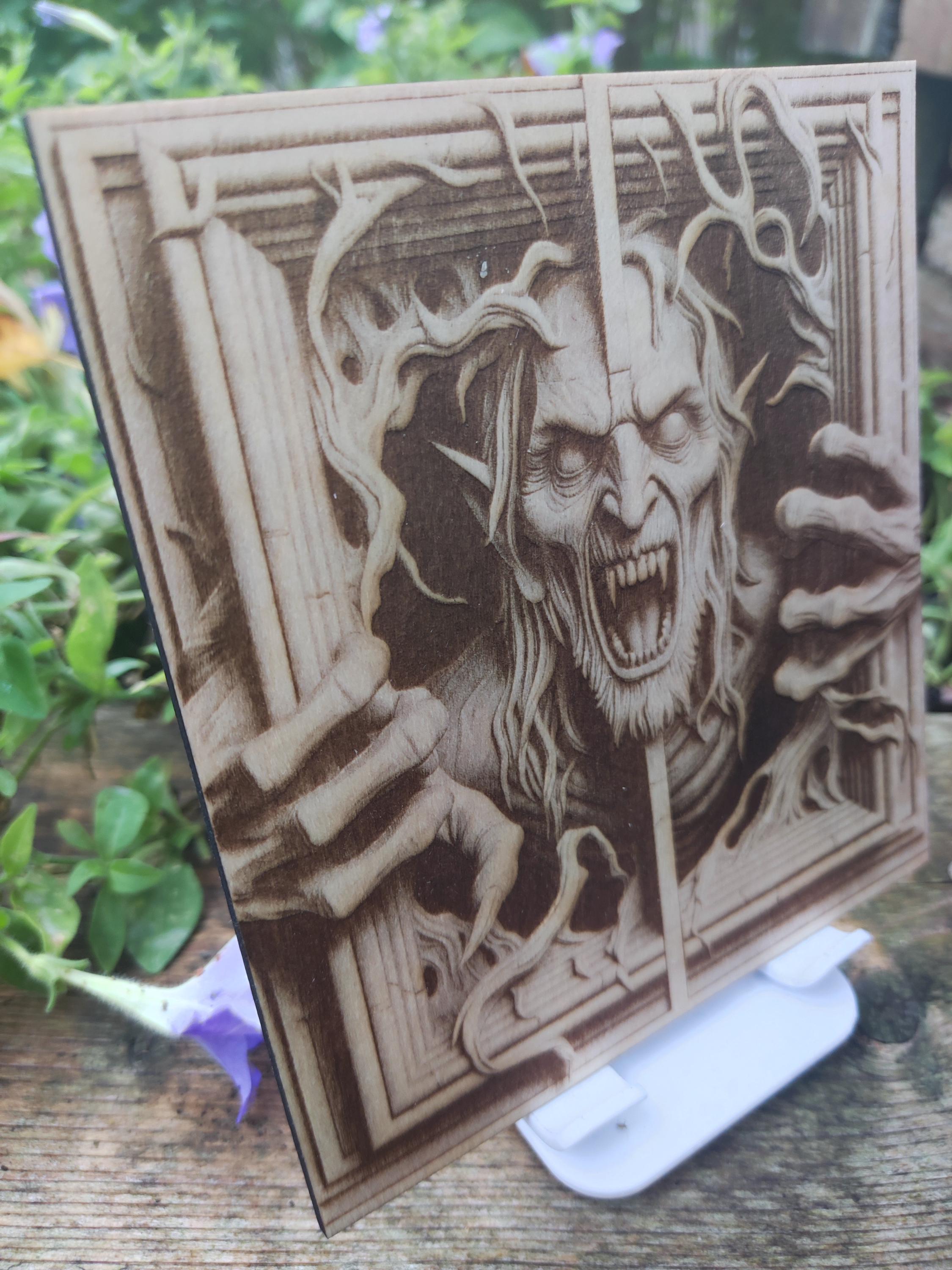 Imprisoned Monster 3D Illusion Laser Engraving File: Gothic Horror ...